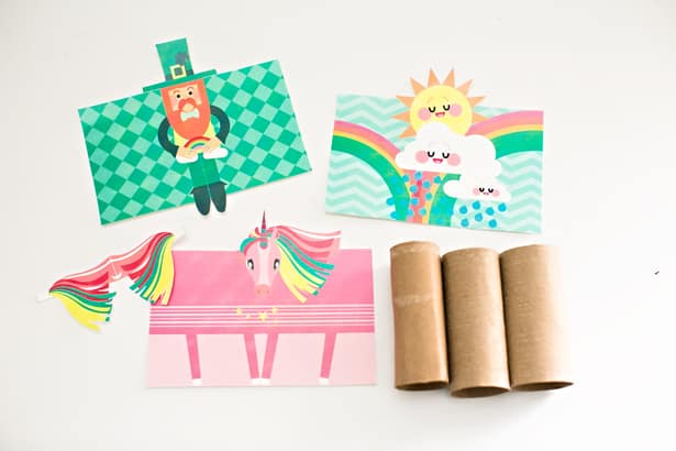 HAPPY CLOUD, UNICORN AND LEPRECHAUN PAPER TUBE CRAFT WITH FREE PRINTABLES HAPPY CLOUD, UNICORN AND LEPRECHAUN PAPER TUBE CRAFT WITH FREE PRINTABLES