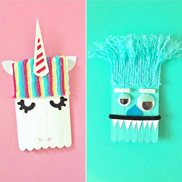 Monster And Unicorn Popsicle Stick Craft