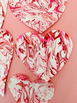 VALENTINE SHAVING CREAM HEART ART WITH KIDS