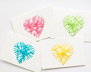 MAKE STRING HEART YARN CARDS