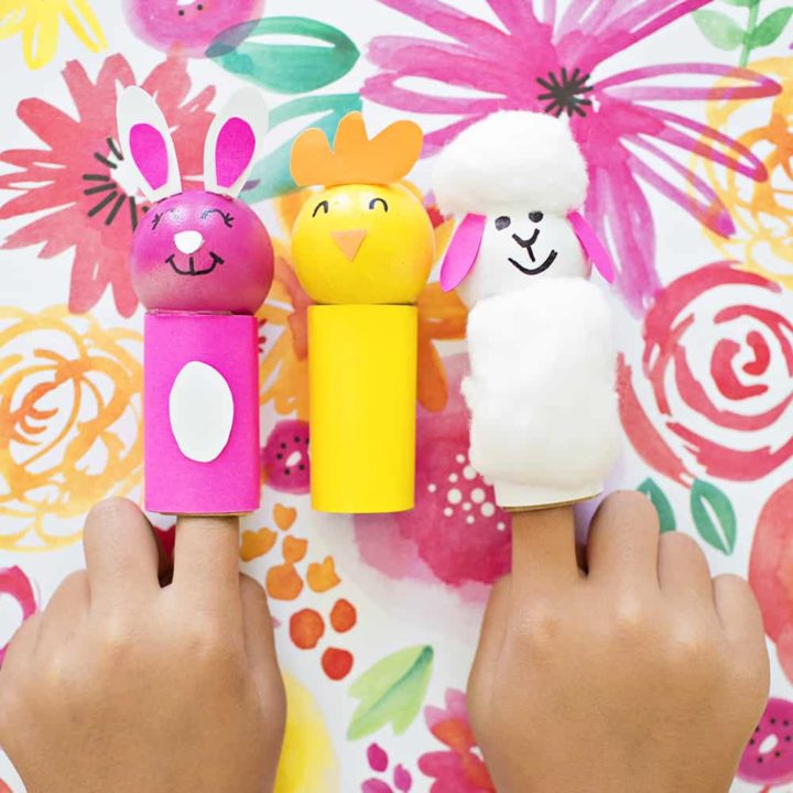 EASTER CHICK BUNNY AND SHEEP FINGER PUPPETS