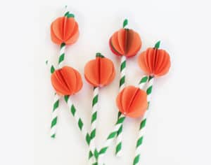 FALL PAPER PUMPKIN STRAW TOPPERS