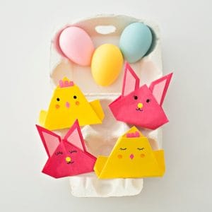 ORIGAMI CHICKS AND BUNNIES IN EGG CARTON - hello, Wonderful