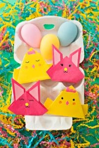 ORIGAMI CHICKS AND BUNNIES IN EGG CARTON - hello, Wonderful