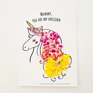 Mother's Day Unicorn Flower Art