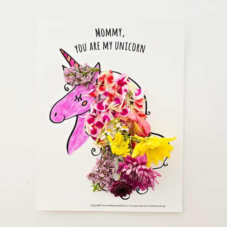 Mother's Day Unicorn Flower Art