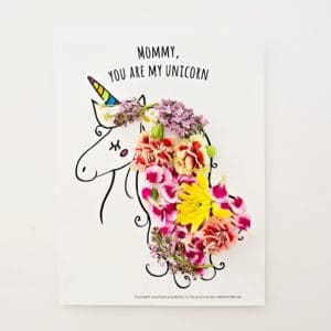 Mother's Day Unicorn Flower Art
