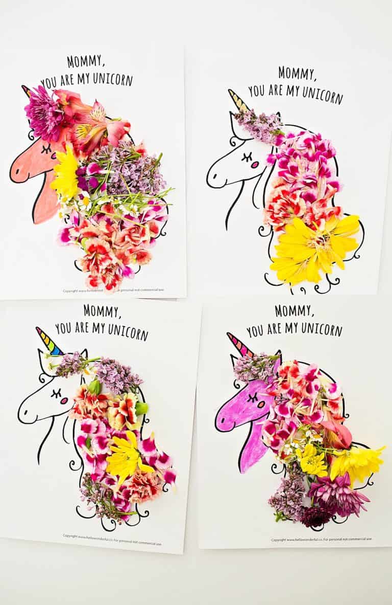 Mother's Day Unicorn Flower Art