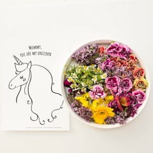 Mother's Day Unicorn Flower Art