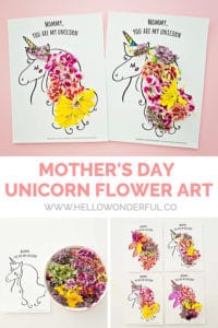 Mother's Day Unicorn Flower Art