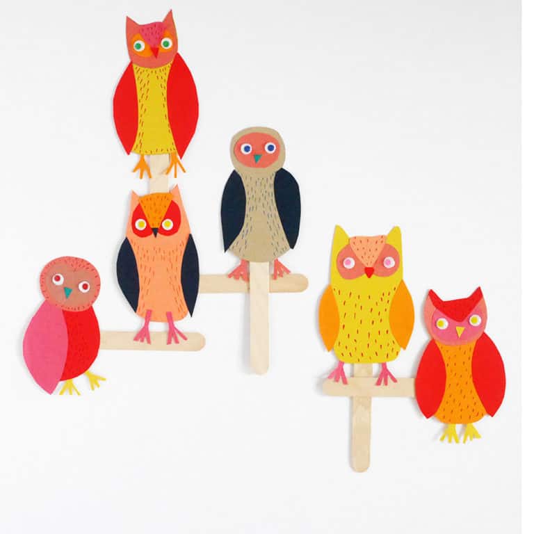 PAPER OWL STICK PUPPET CRAFT - hello, Wonderful