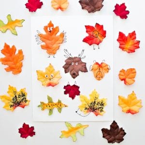 LEAF ANIMAL ART WITH TEMPLATE - hello, Wonderful