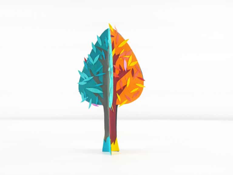 MODERN FOUR SEASONS TREE PAPER CRAFT - hello, Wonderful