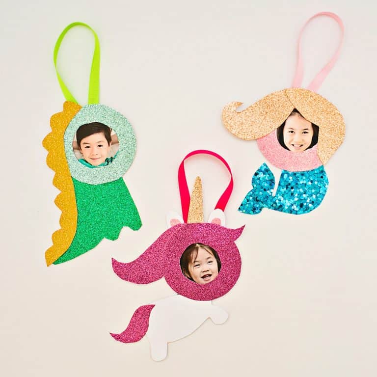 DIY UNICORN MERMAID AND DINOSAUR PHOTO ORNAMENT - hello, Wonderful