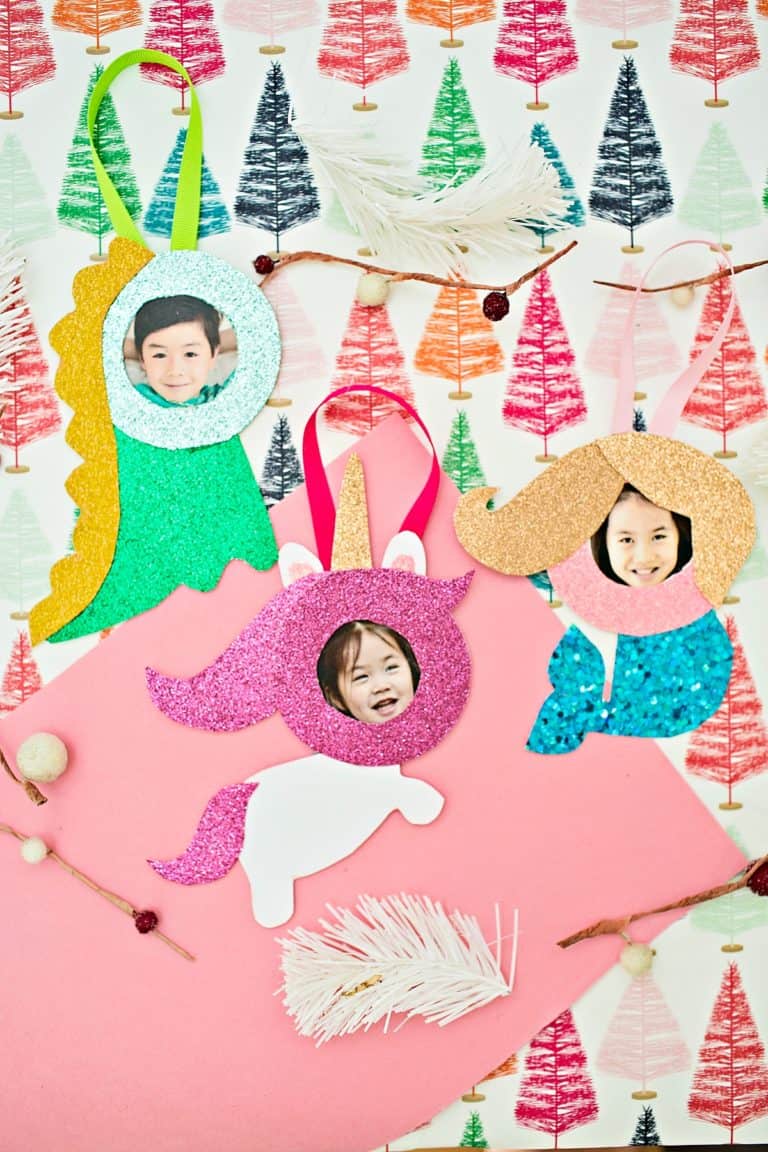 DIY UNICORN MERMAID AND DINOSAUR PHOTO ORNAMENT - hello, Wonderful