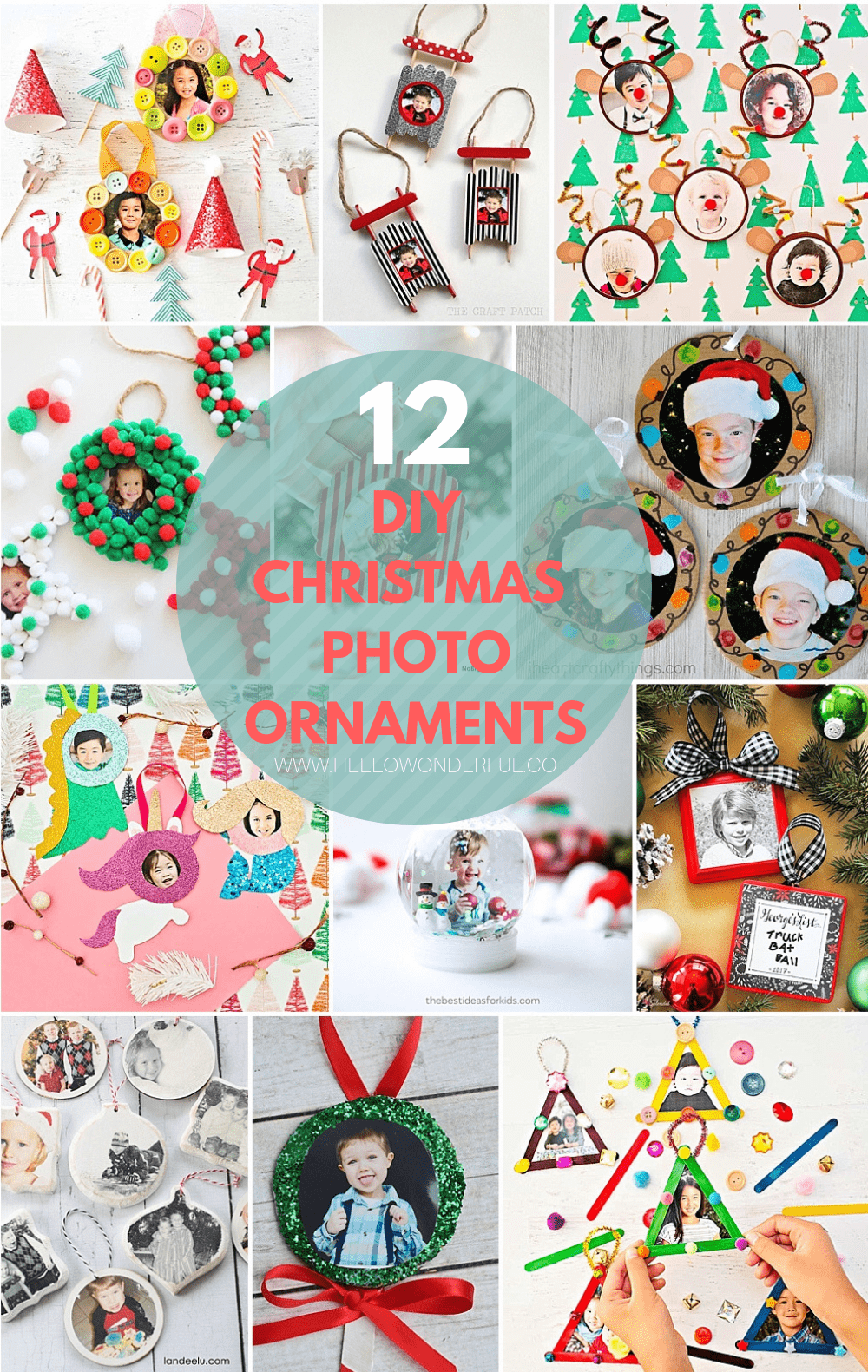 12 DIY PHOTO CHRISTMAS TREE ORNAMENTS - hello, Wonderful