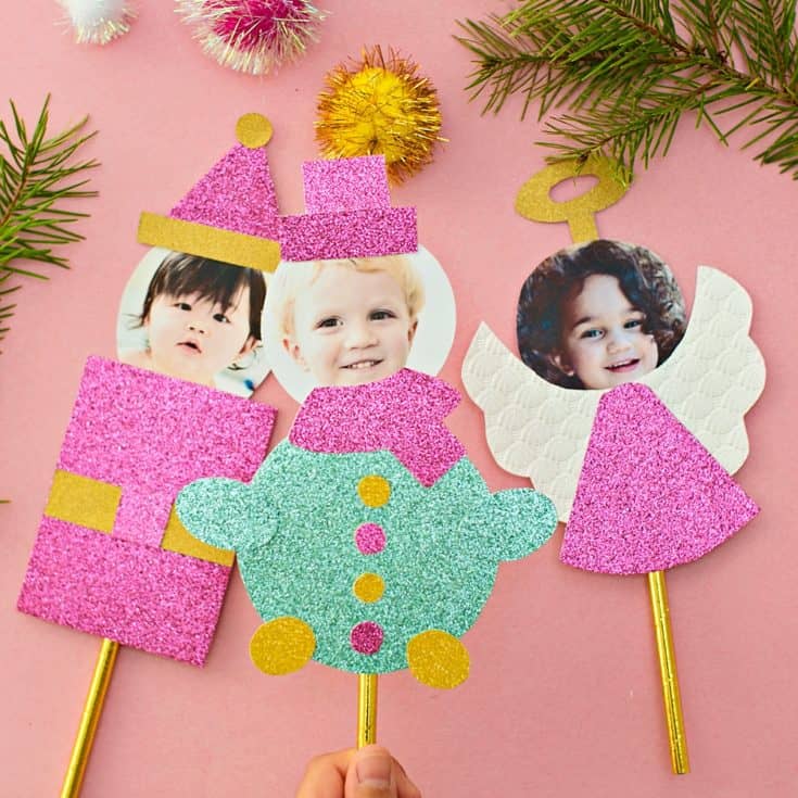 PHOTO CHRISTMAS STICK PUPPETS - hello, Wonderful