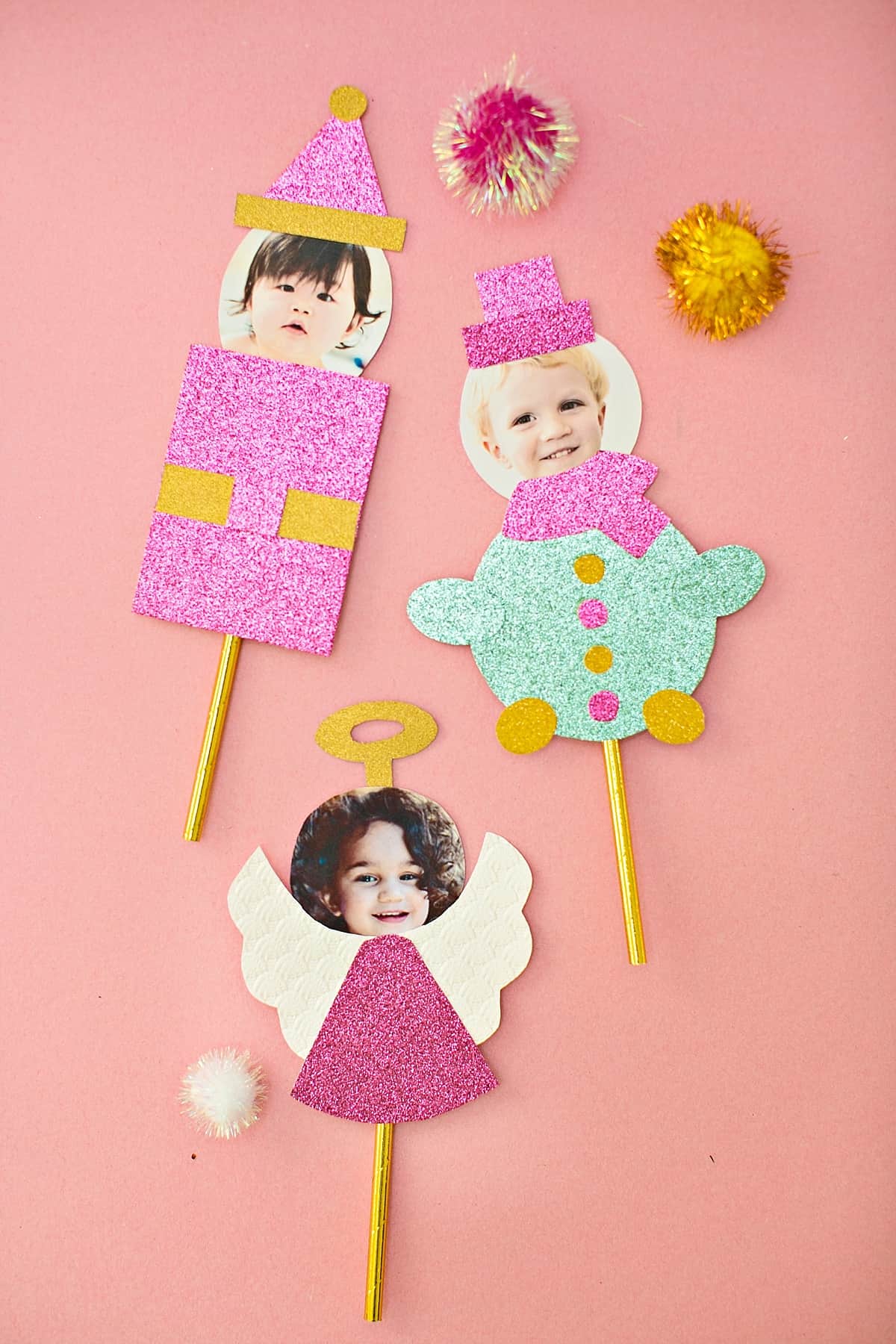 PHOTO CHRISTMAS STICK PUPPETS - hello, Wonderful