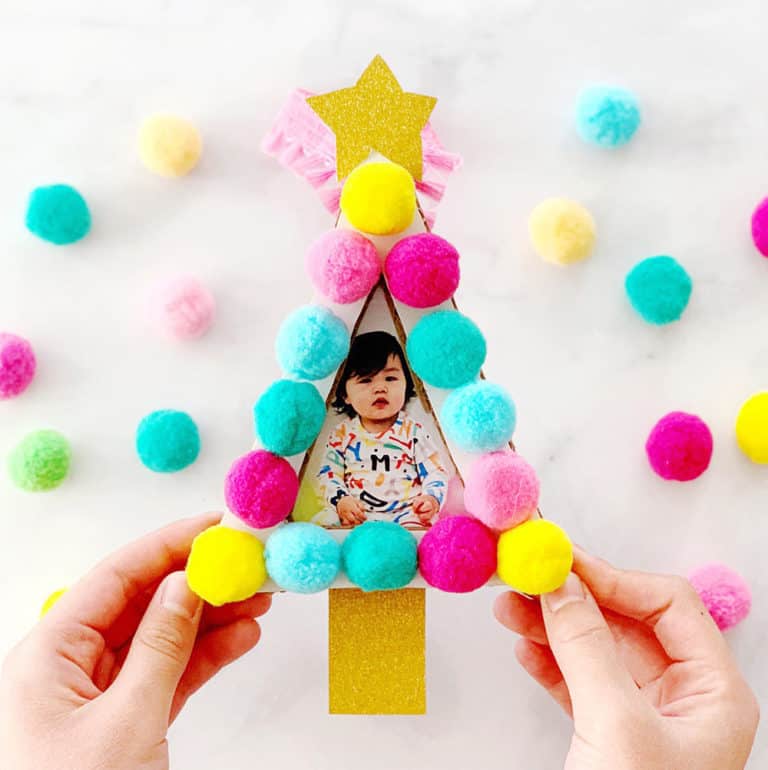 POM POM TREE PHOTO ORNAMENT CRAFT - hello, Wonderful