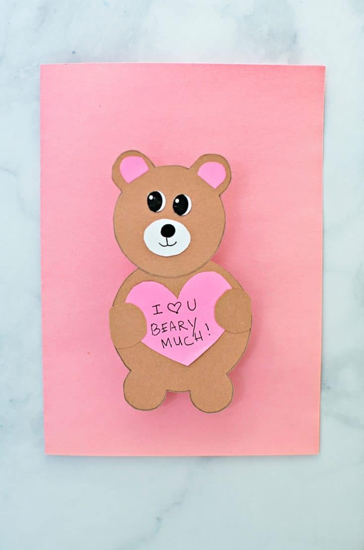 VALENTINE BEAR CARD - hello, Wonderful