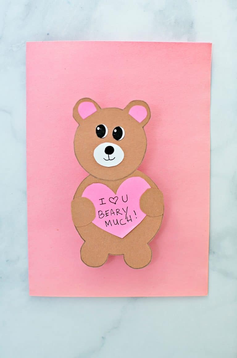 VALENTINE BEAR CARD - hello, Wonderful