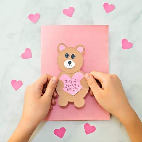 VALENTINE BEAR CARD - hello, Wonderful