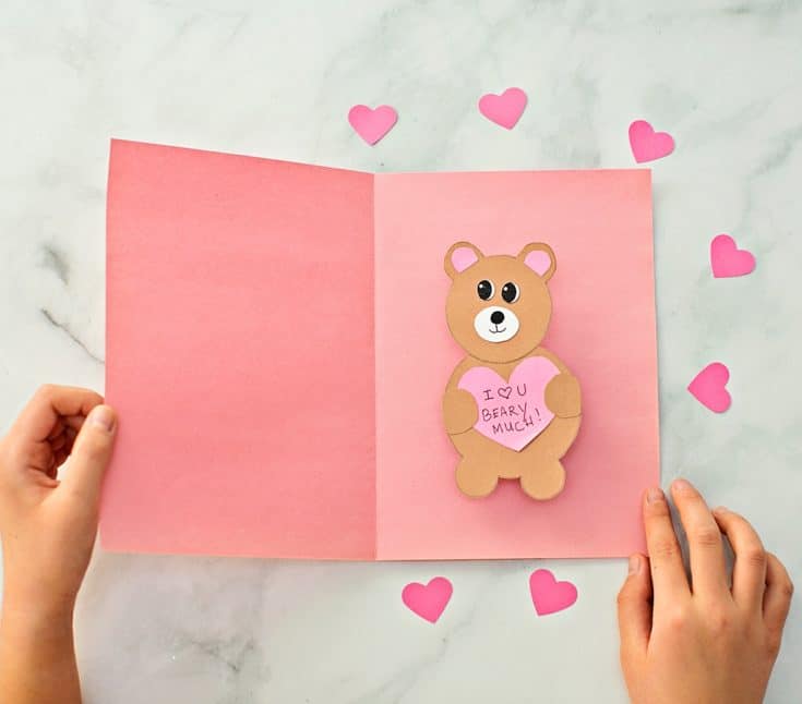 VALENTINE BEAR CARD - hello, Wonderful