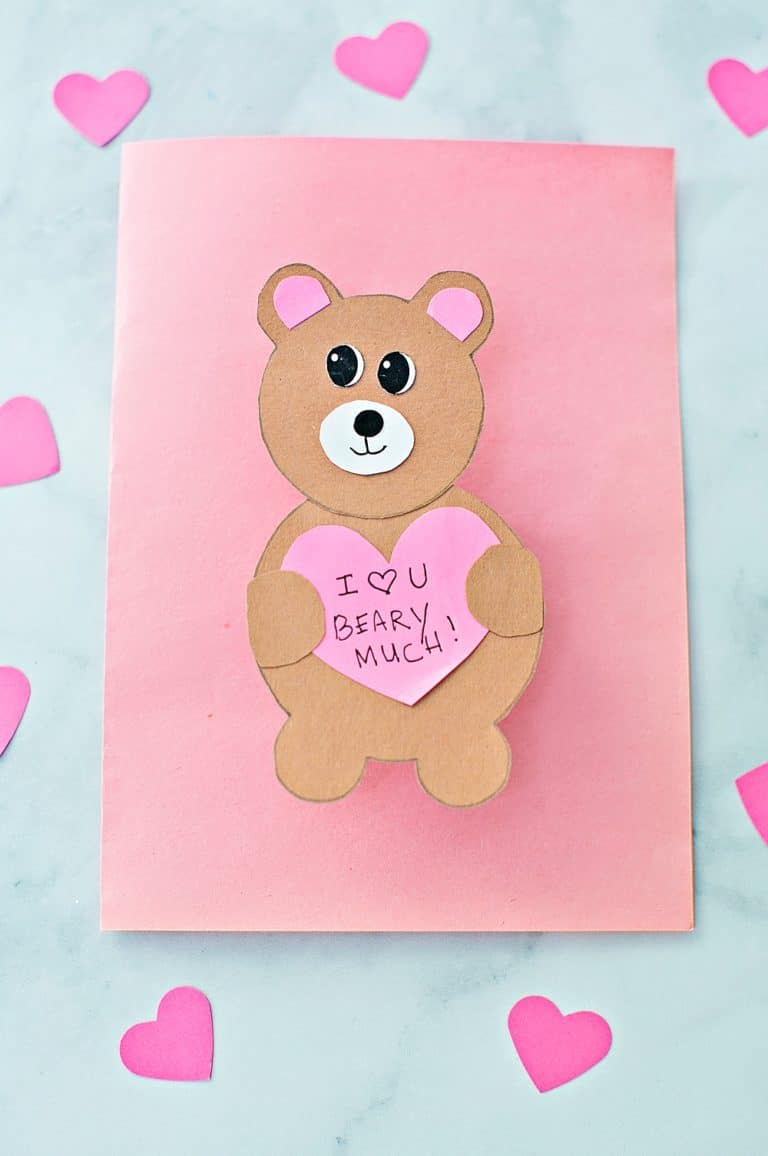 VALENTINE BEAR CARD - hello, Wonderful