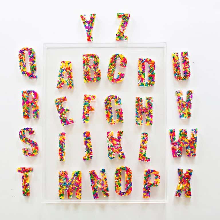 SPRINKLE LETTERS ALPHABET WRITING TRAY - hello, Wonderful