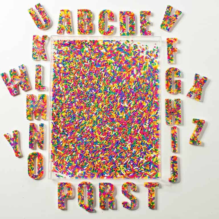 SPRINKLE LETTERS ALPHABET WRITING TRAY - hello, Wonderful