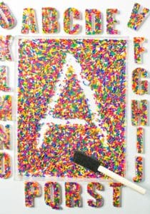 SPRINKLE LETTERS ALPHABET WRITING TRAY - hello, Wonderful