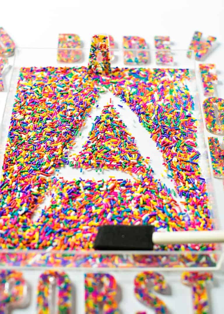 SPRINKLE LETTERS ALPHABET WRITING TRAY - hello, Wonderful