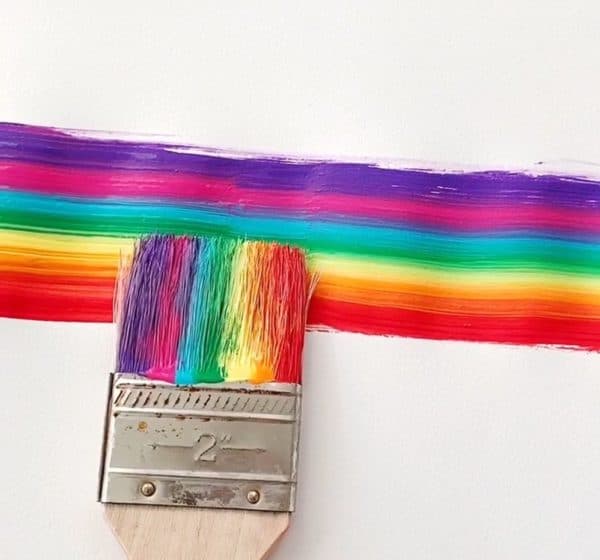 RAINBOW BRUSH PAINTING - hello, Wonderful