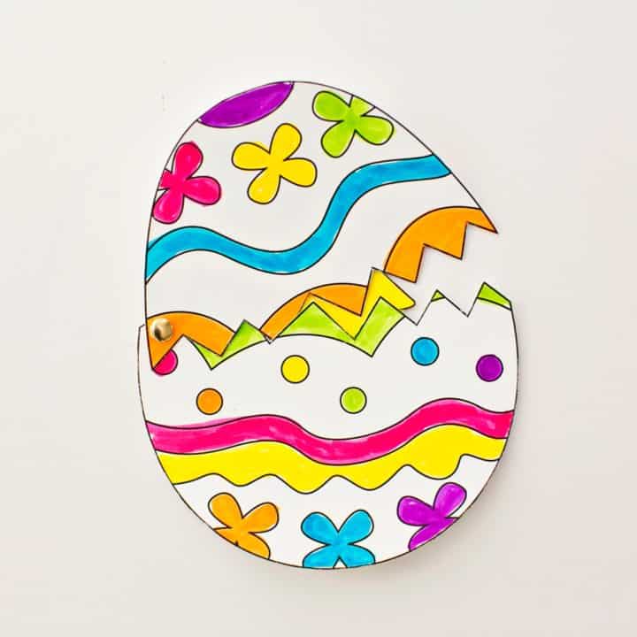 HATCHING CHICK CRAFT WITH COLORING TEMPLATE - hello, Wonderful