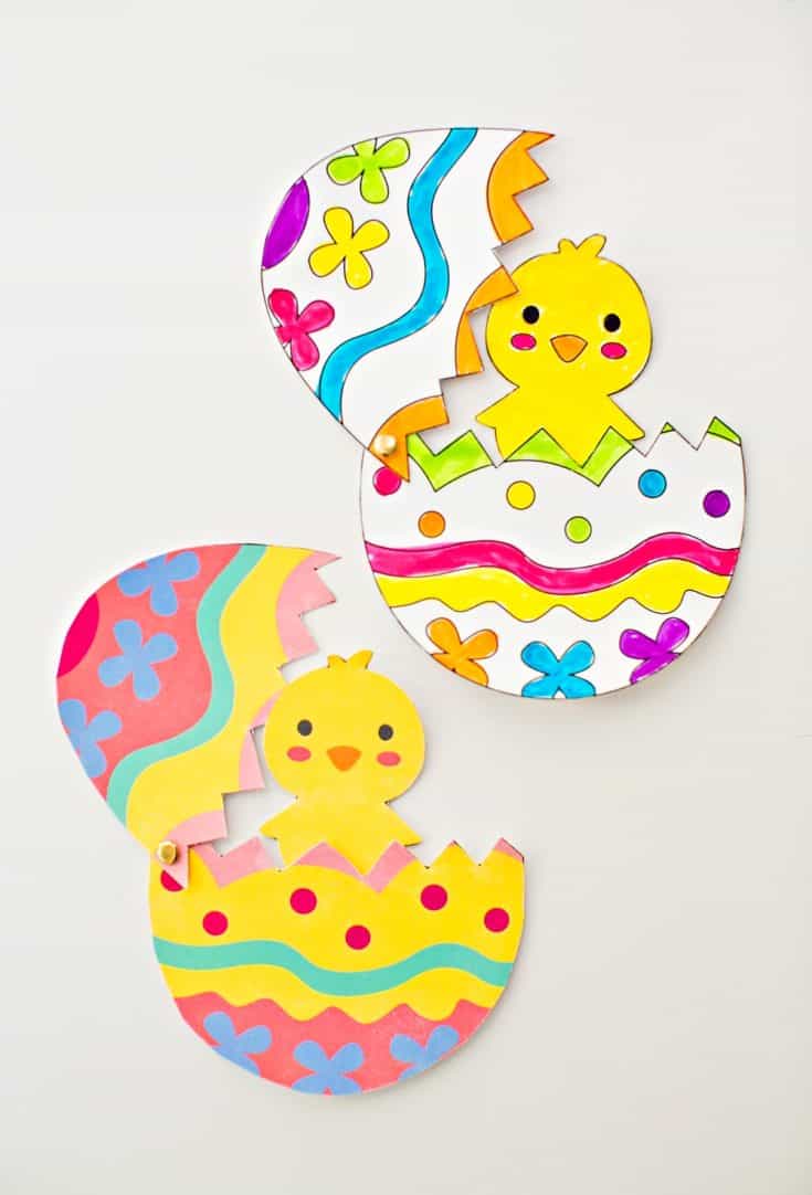 HATCHING CHICK CRAFT WITH COLORING TEMPLATE - hello, Wonderful