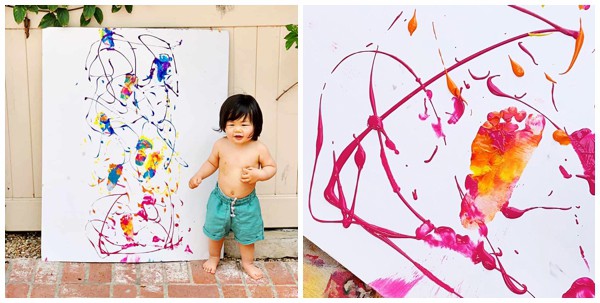 BABY'S FIRST STEPS FOOTPRINT ART - hello, Wonderful