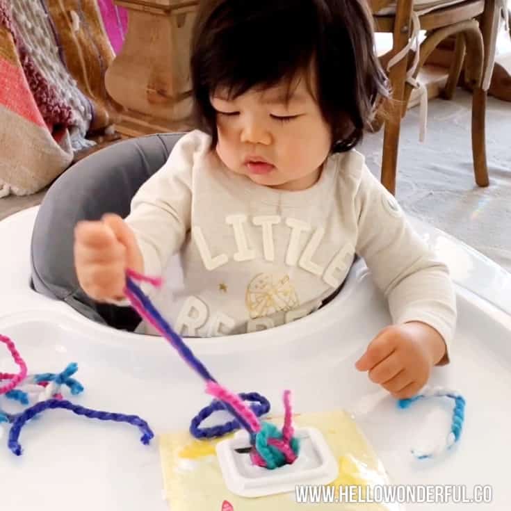 BABY WIPE CONTAINER YARN SENSORY FINE MOTOR SKILLS ACTIVITY - hello ...