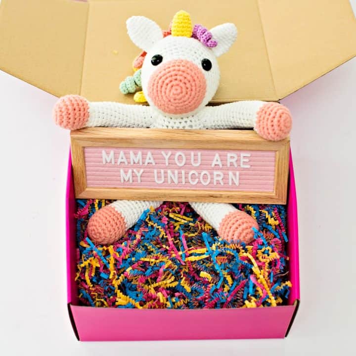 MOTHER'S DAY UNICORN CROCHET GIFT - hello, Wonderful