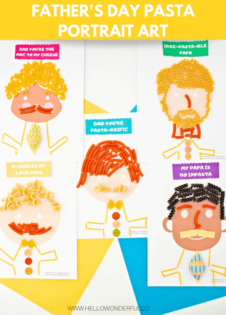 FATHER'S DAY PASTA PORTRAIT ART - hello, Wonderful