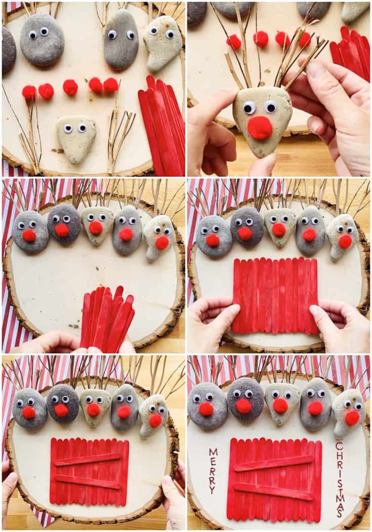 RUDOLPH REINDEER ROCK FAMILY ART - hello, Wonderful