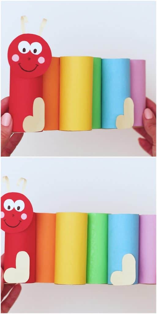 Paper Tube Caterpillar - Pom Pom Learning Activity