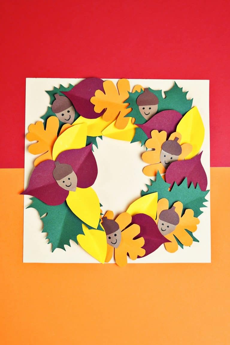 PAPER LEAF ACORN WREATH - hello, Wonderful