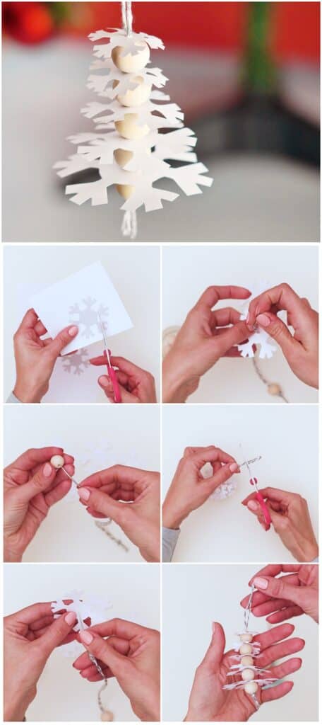 Paper Snowflake Tree Ornaments - Paper Snowflake Template