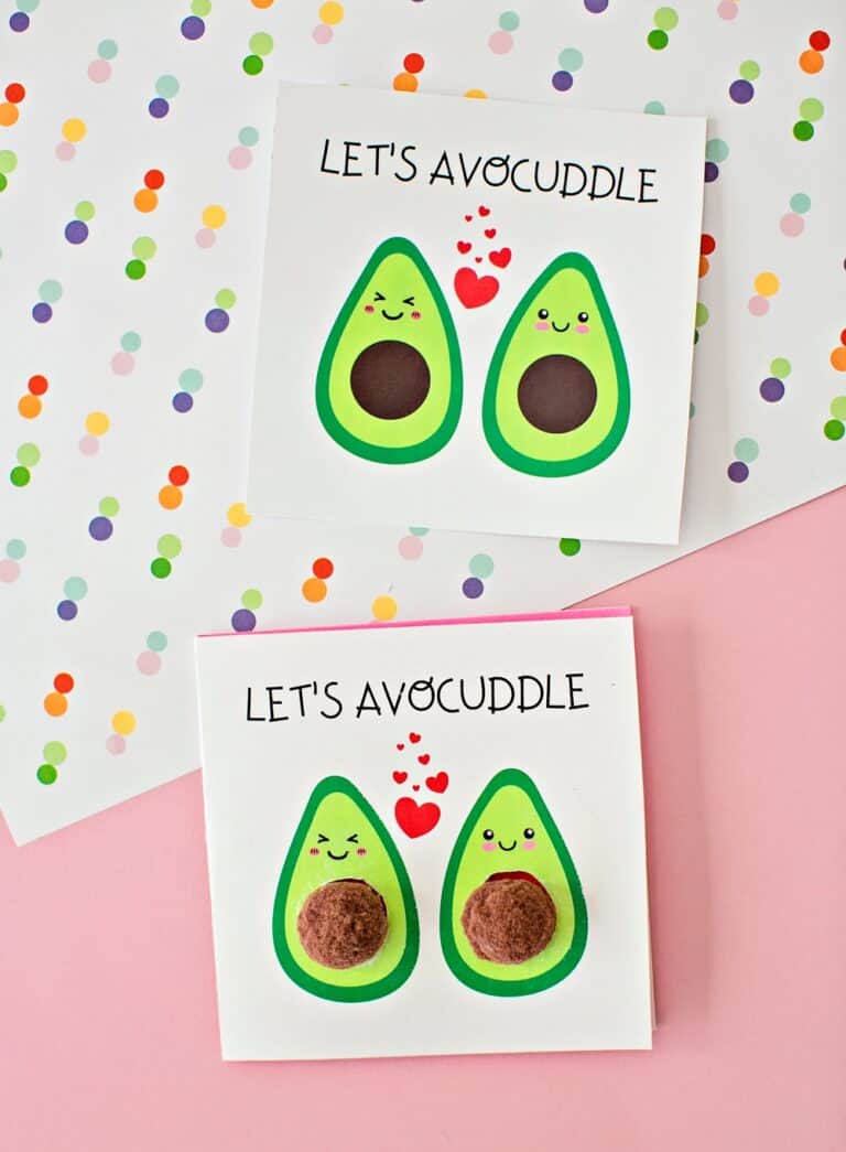 DIY Avocado Valentine Card - Get the free printable template!
