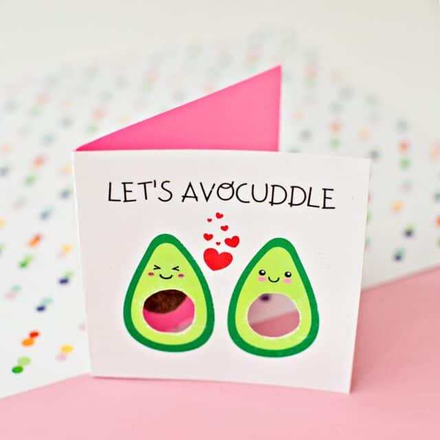 DIY Avocado Valentine Card - Get the free printable template!