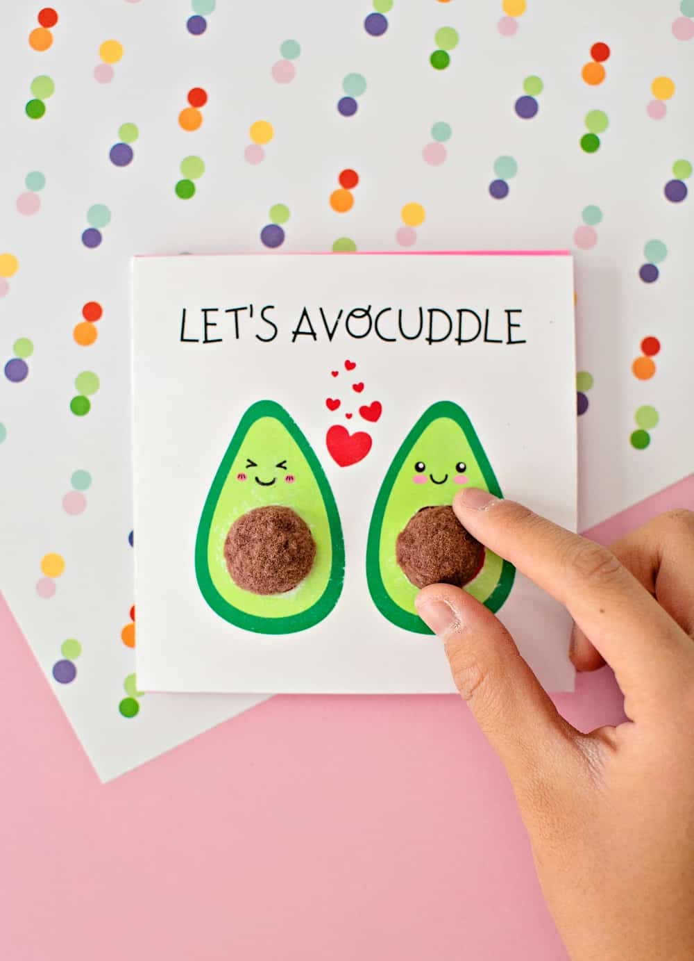 DIY Avocado Valentine Card - Get the free printable template!