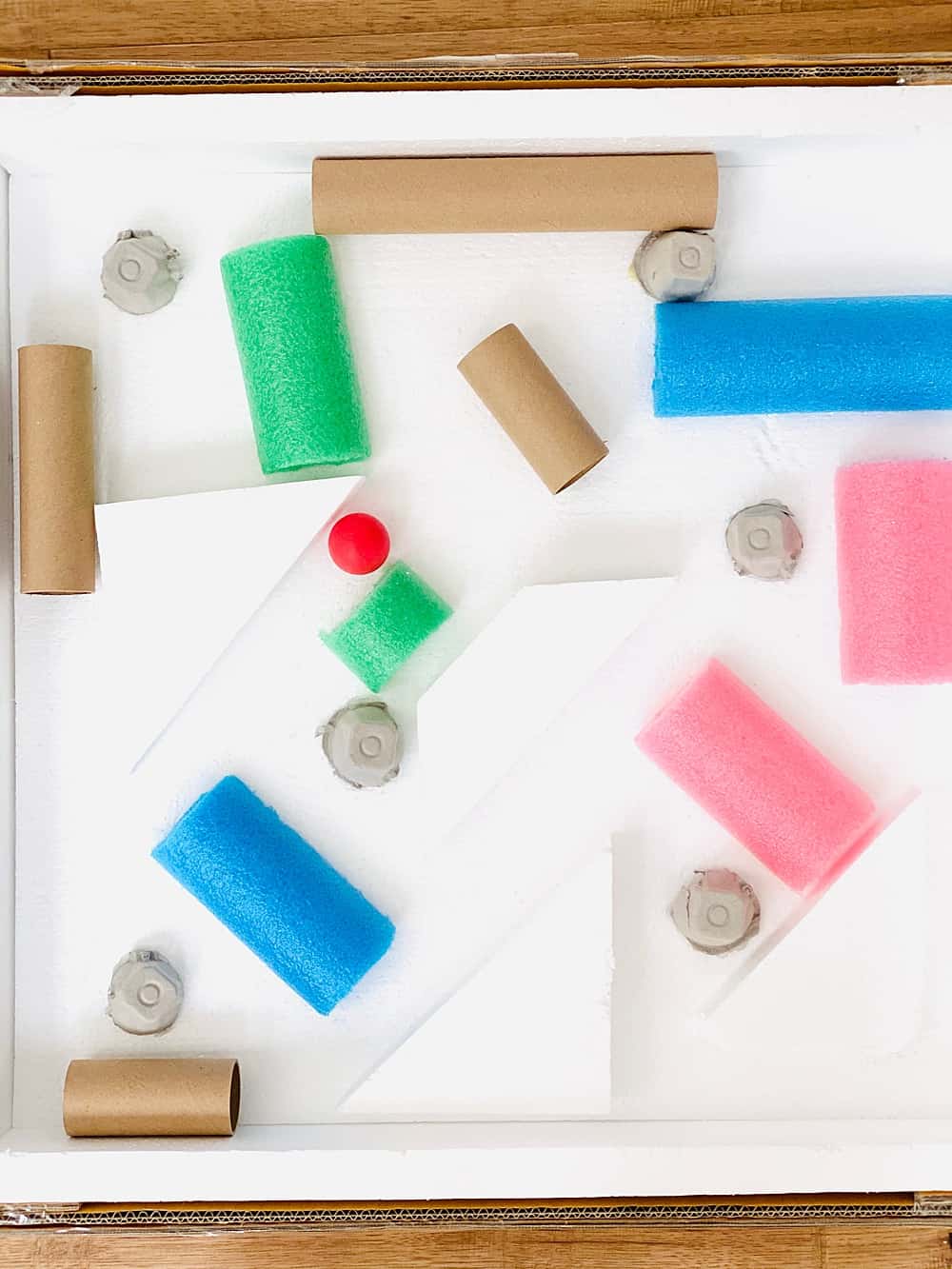 Giant Cardboard Ball Maze - Fun recycled STEM project for kids