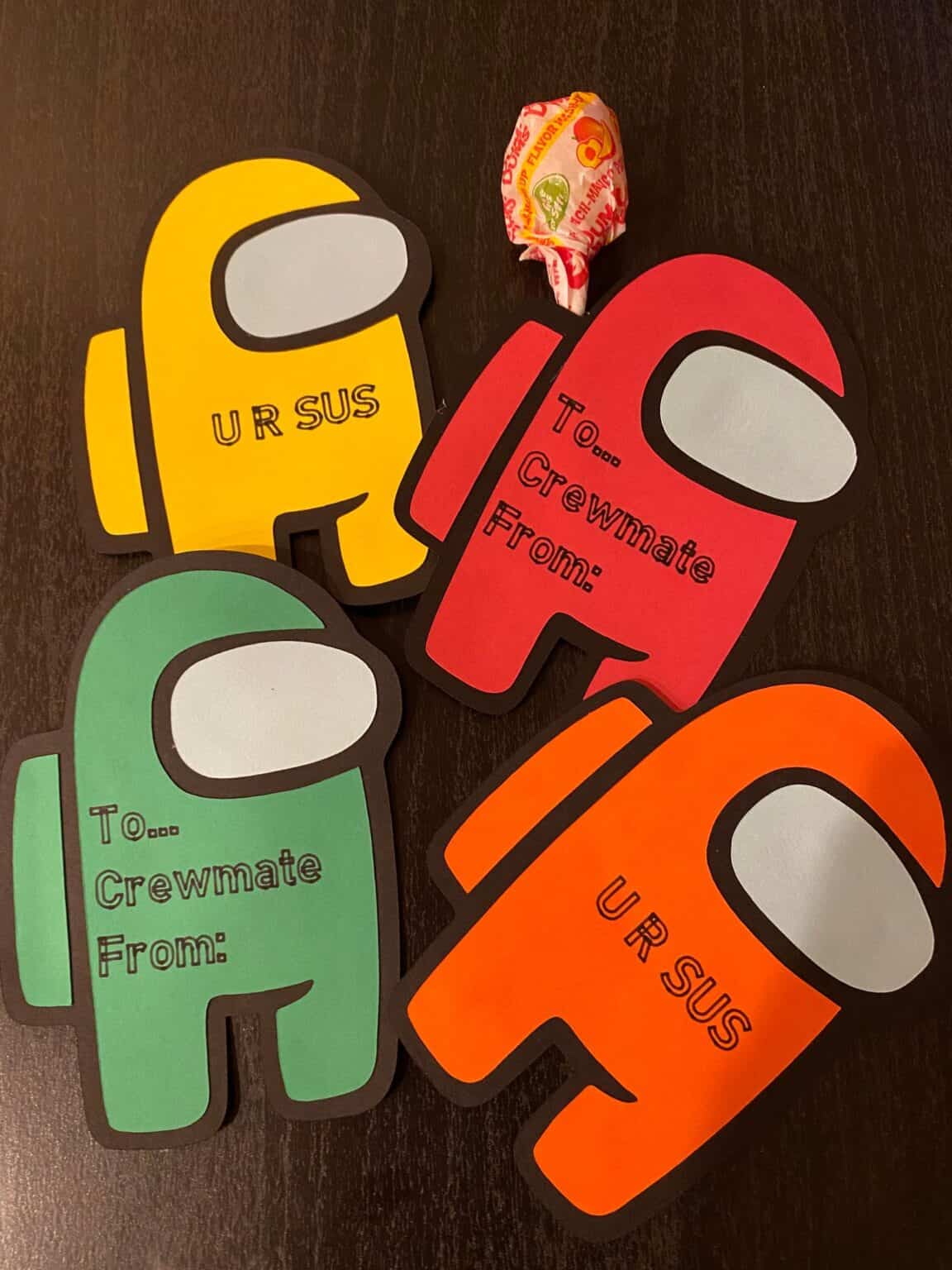 Among Us Valentine Cards - Kids will love these fun game inspired cards