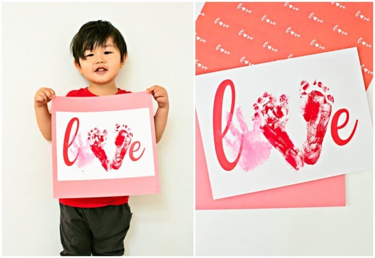 Love Handprint Art - Cute Preschool Valentine Craft