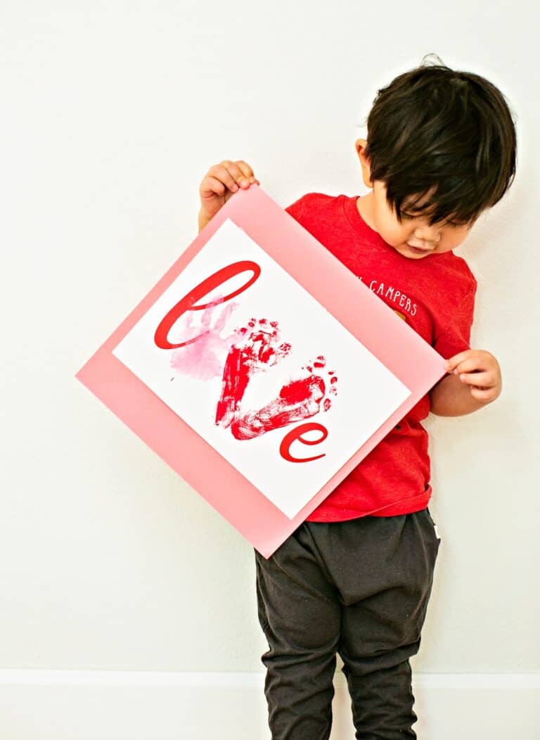 Love Handprint Art - Cute Preschool Valentine Craft
